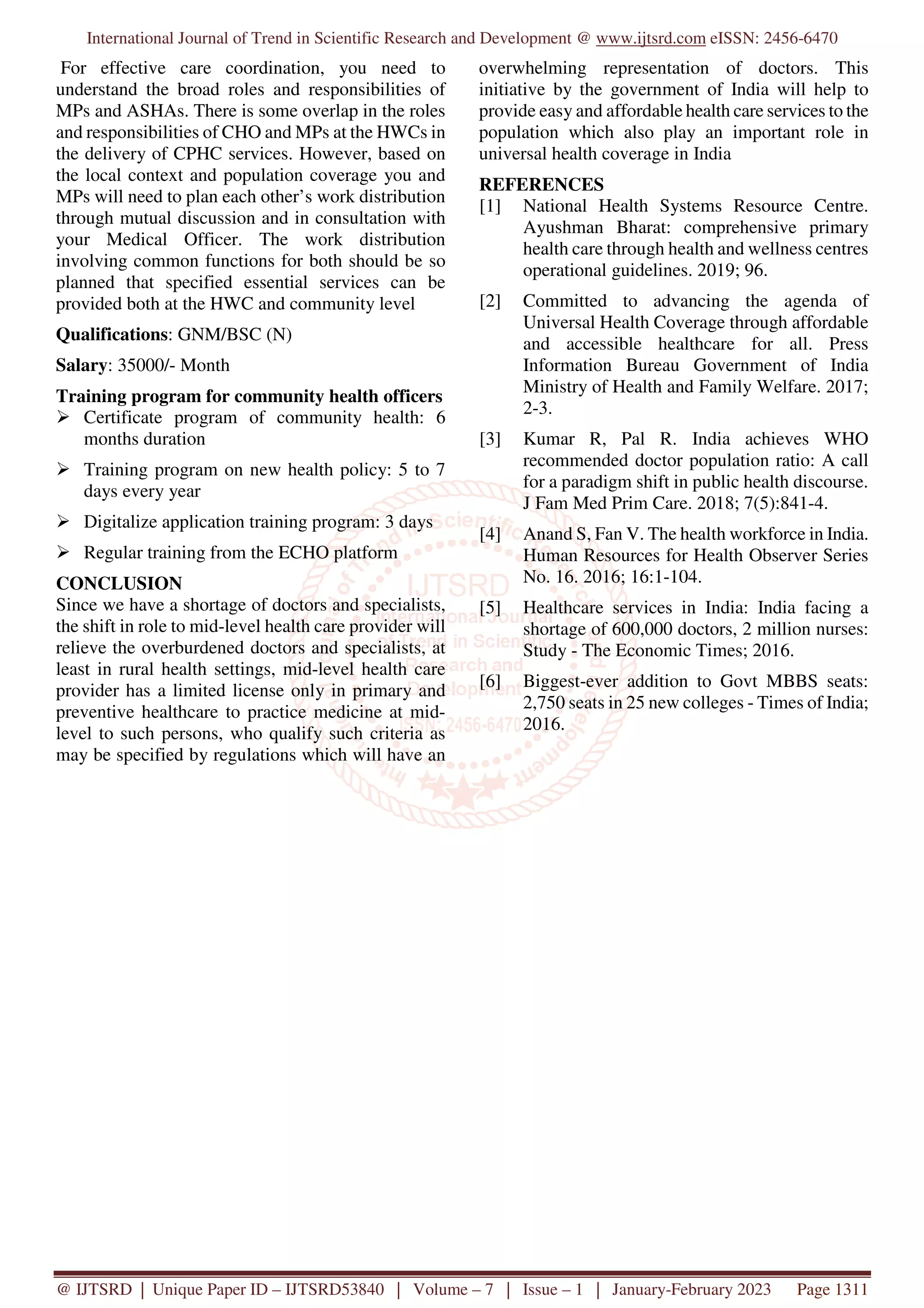 Community Health Officer CHO An Overview | PDF