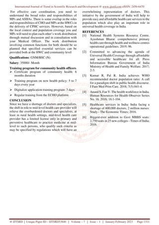 Community Health Officer CHO An Overview | PDF