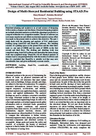 Design of Multi Storeyed Residential Building using STAAD.Pro
