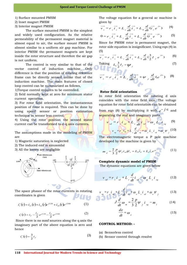 Speed and Torque Control Challenge of PMSM | PDF
