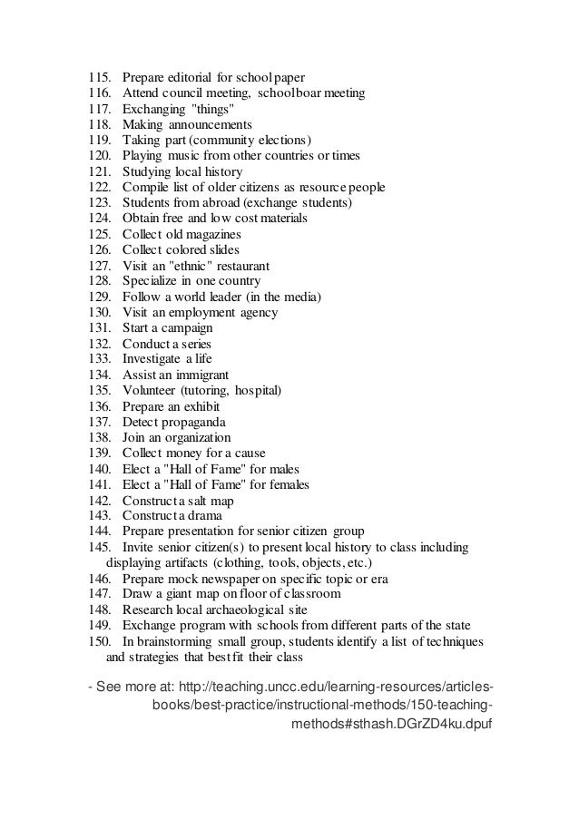 150 Teaching Methods 150 Teaching Methods
