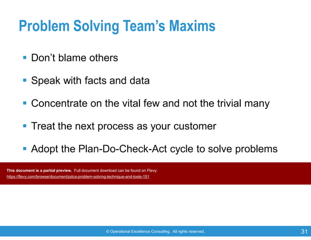 PDCA Problem Solving Technique & Tools | PDF | Business | Business and Finance