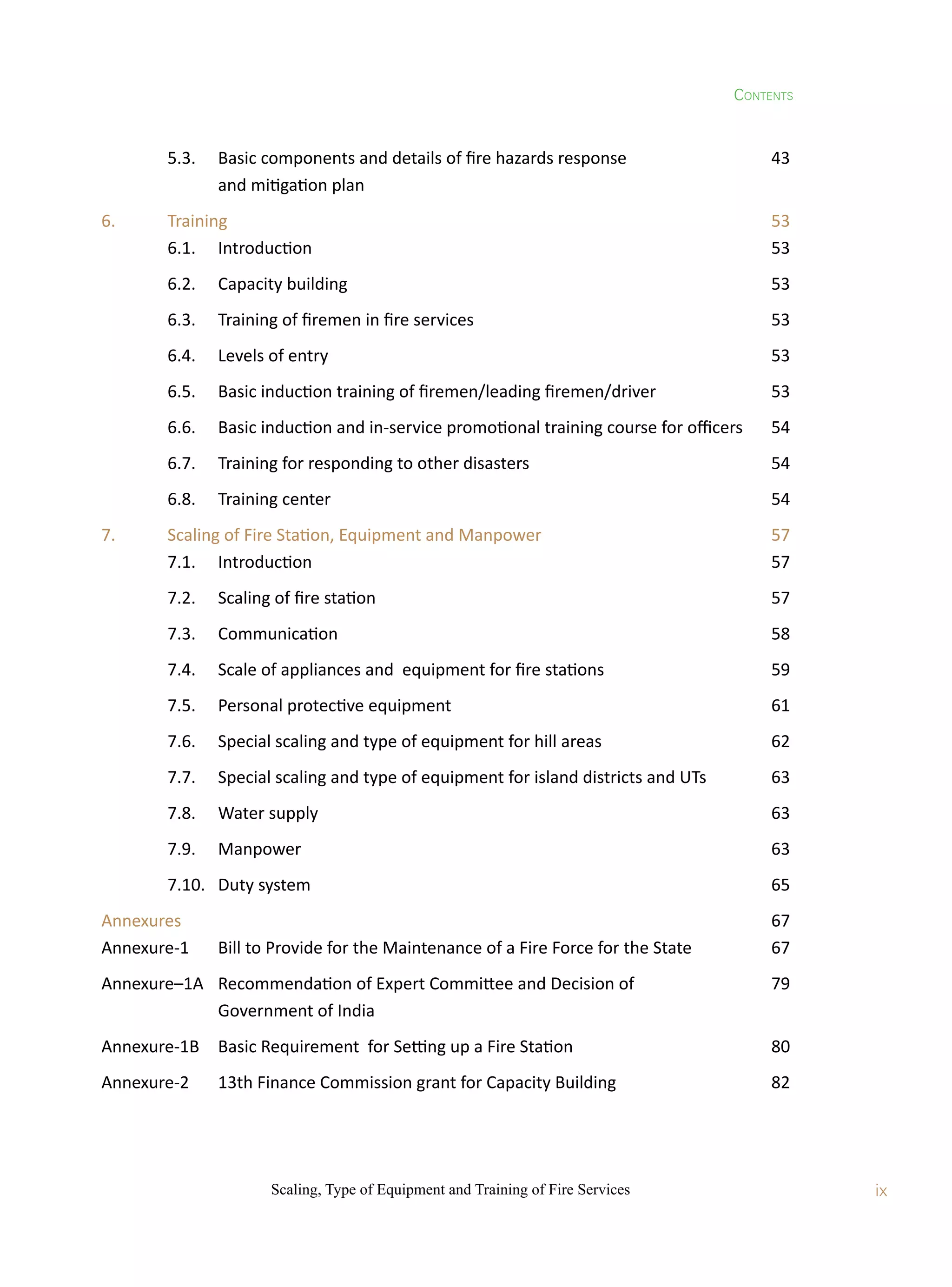 National Disaster Management Guidelines: Scaling, Type of Equipment and ...