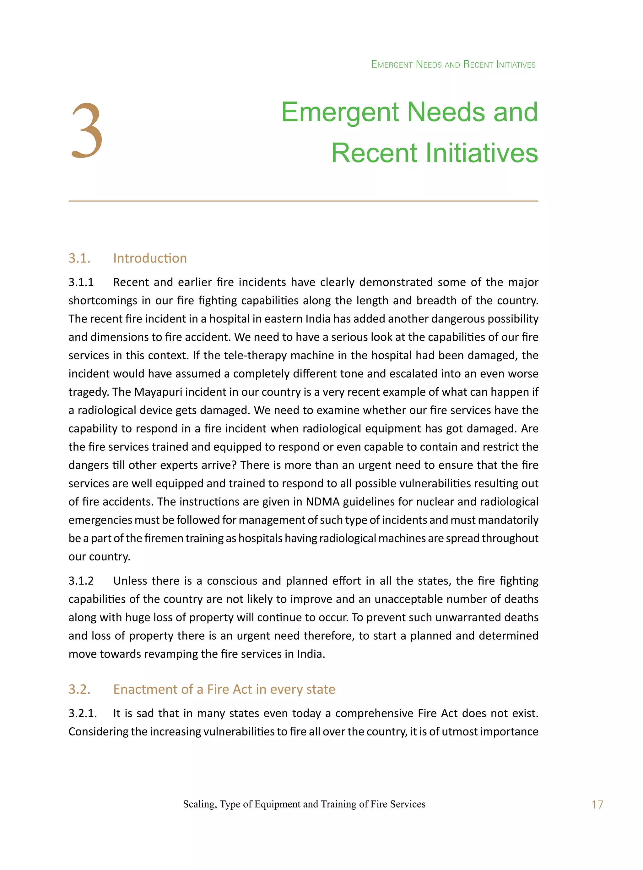 National Disaster Management Guidelines: Scaling, Type of Equipment and ...
