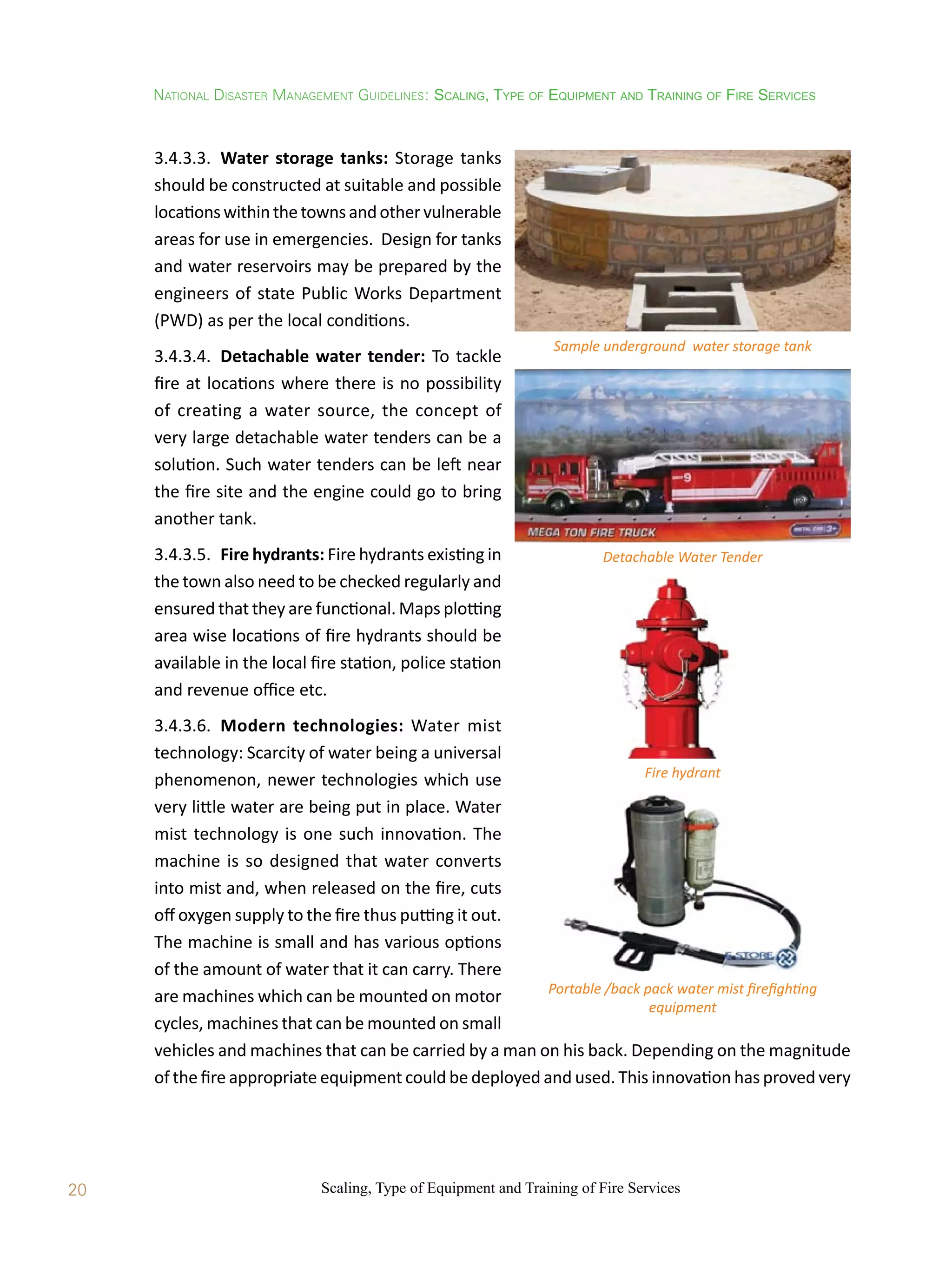 National Disaster Management Guidelines: Scaling, Type of Equipment and ...