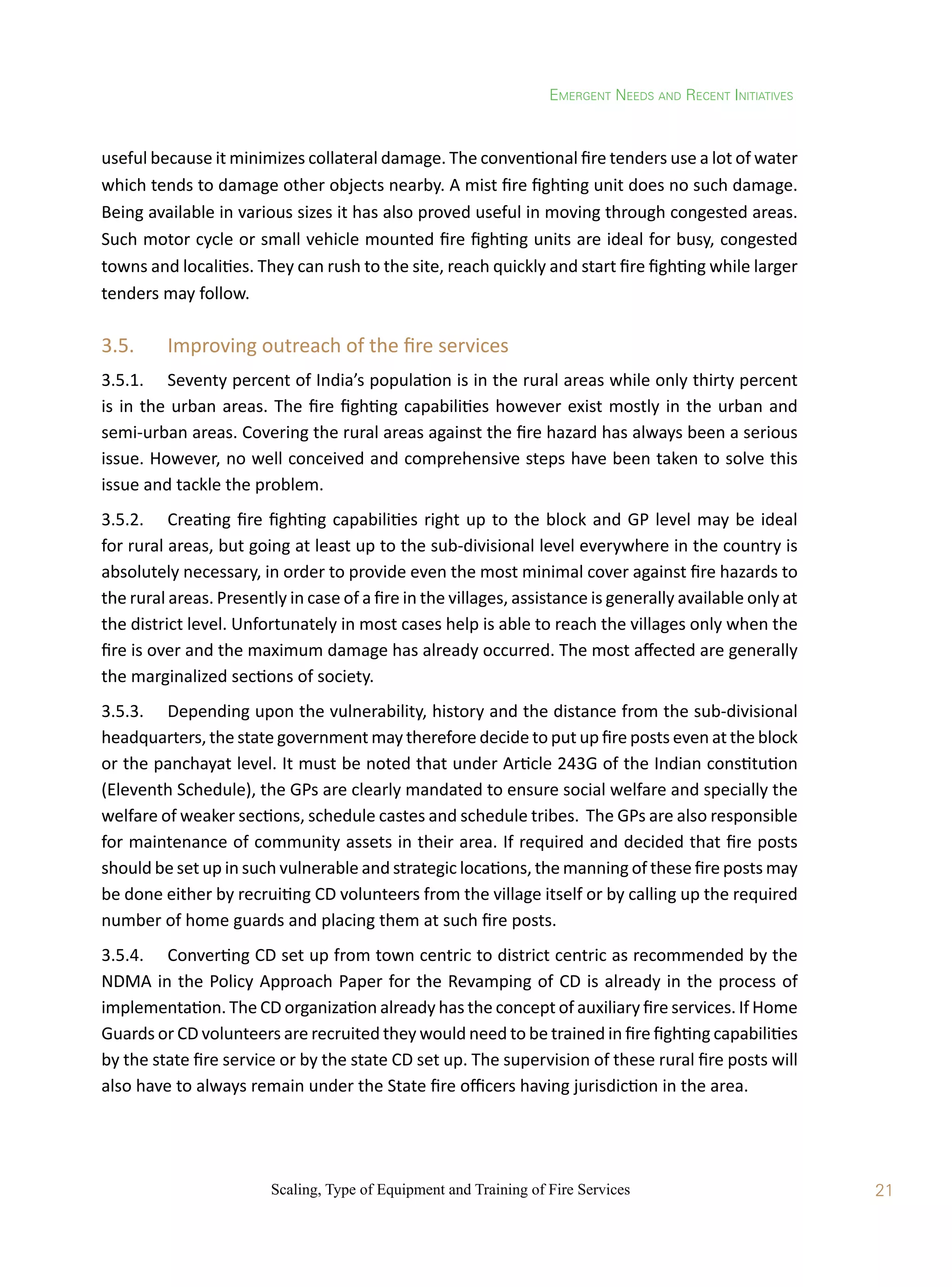 National Disaster Management Guidelines: Scaling, Type of Equipment and ...
