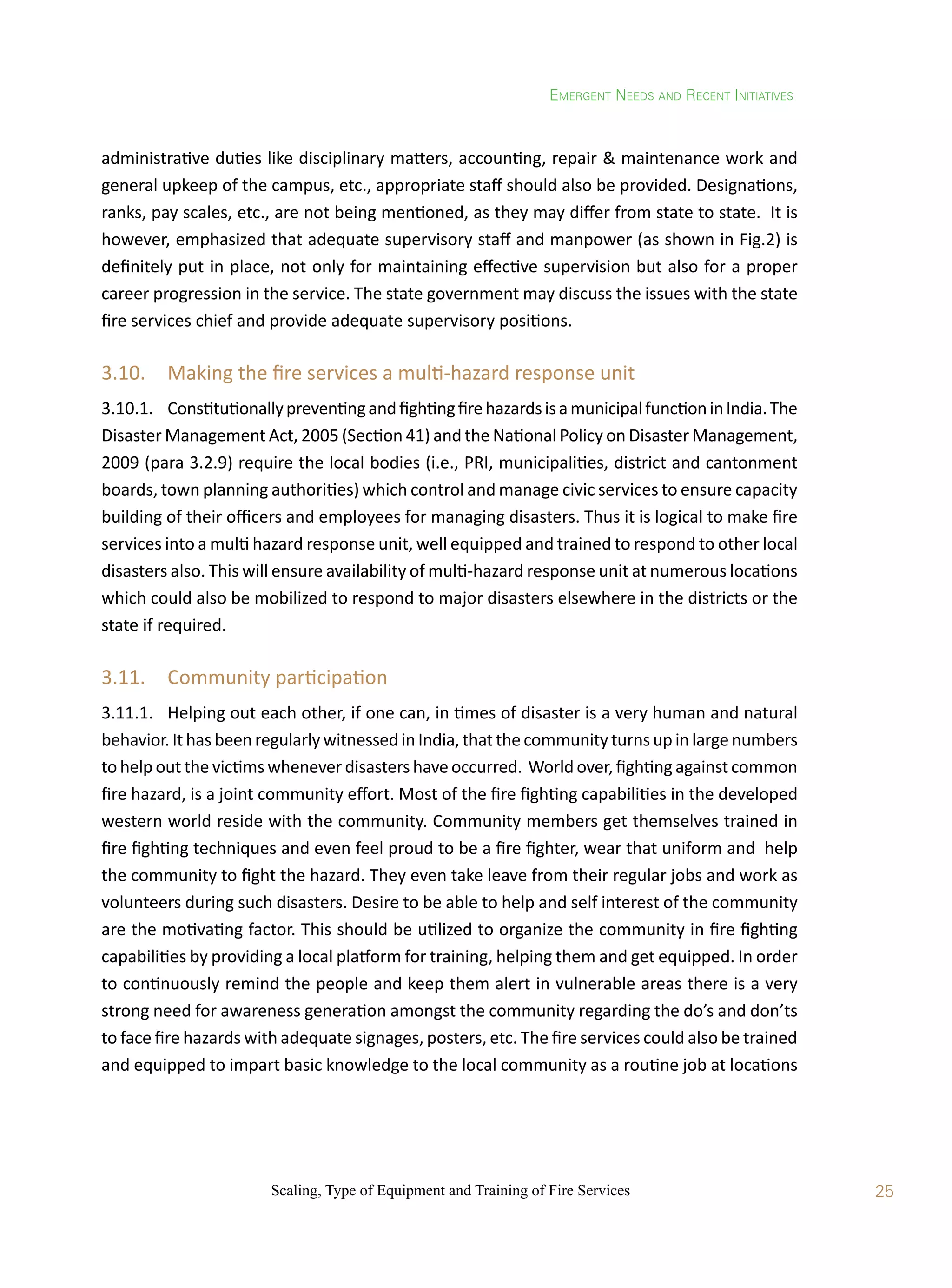 National Disaster Management Guidelines: Scaling, Type of Equipment and ...