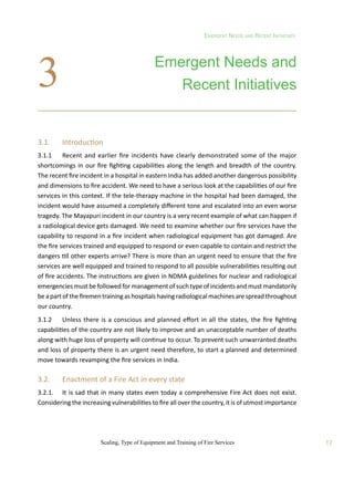 National Disaster Management Guidelines: Scaling, Type of Equipment and ...