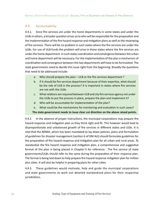 National Disaster Management Guidelines: Scaling, Type of Equipment and ...
