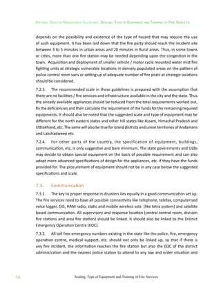 National Disaster Management Guidelines: Scaling, Type of Equipment and ...