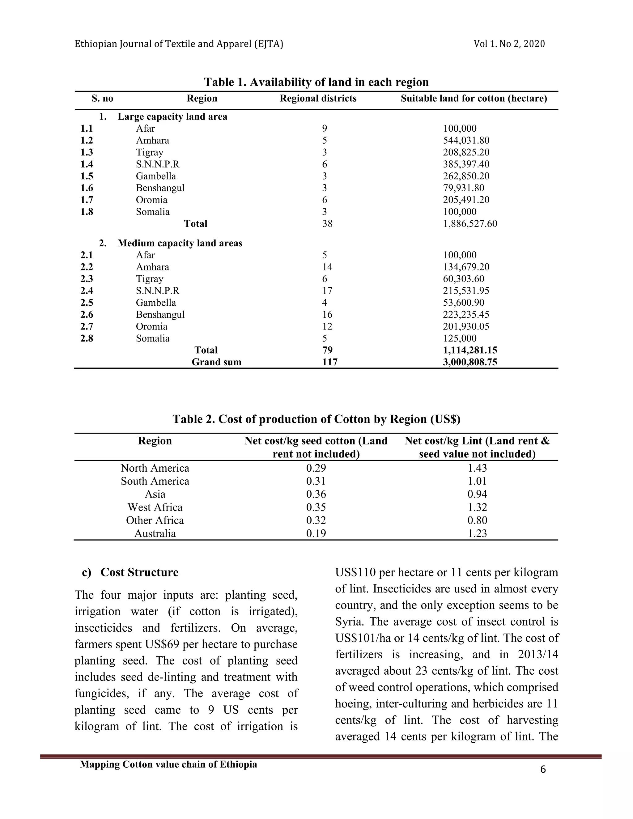 Mapping cotton value chain of Ethiopia | PDF
