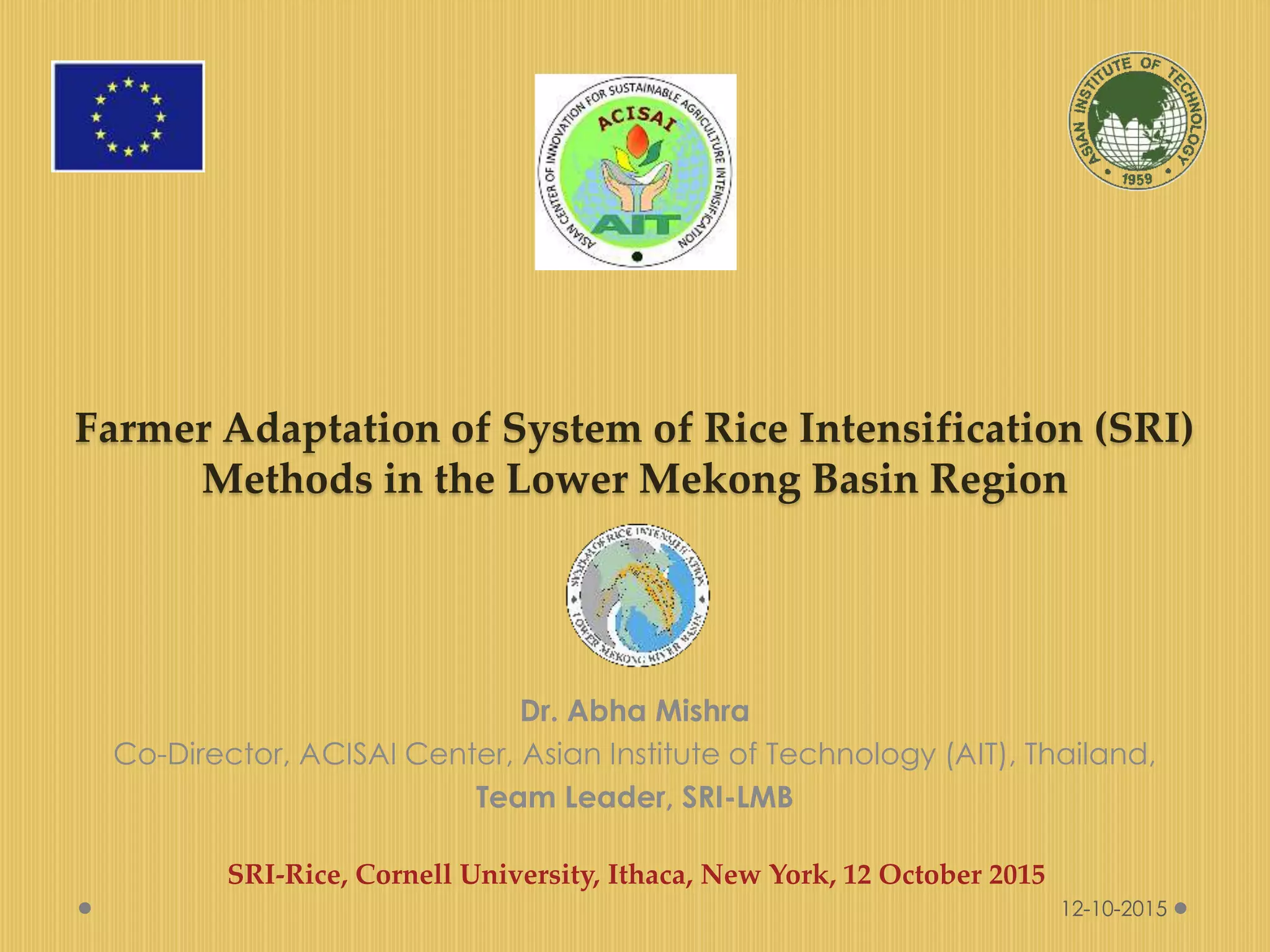 1510 - Farmer Adaptation of System of Rice Intensification (SRI ...