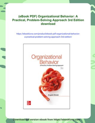 (eBook PDF) Organizational Behavior: A Practical, Problem-Solving ...