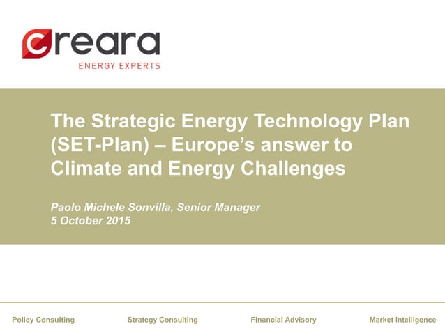 The European Strategic Energy Technology Plan (SET-Plan) | PPT
