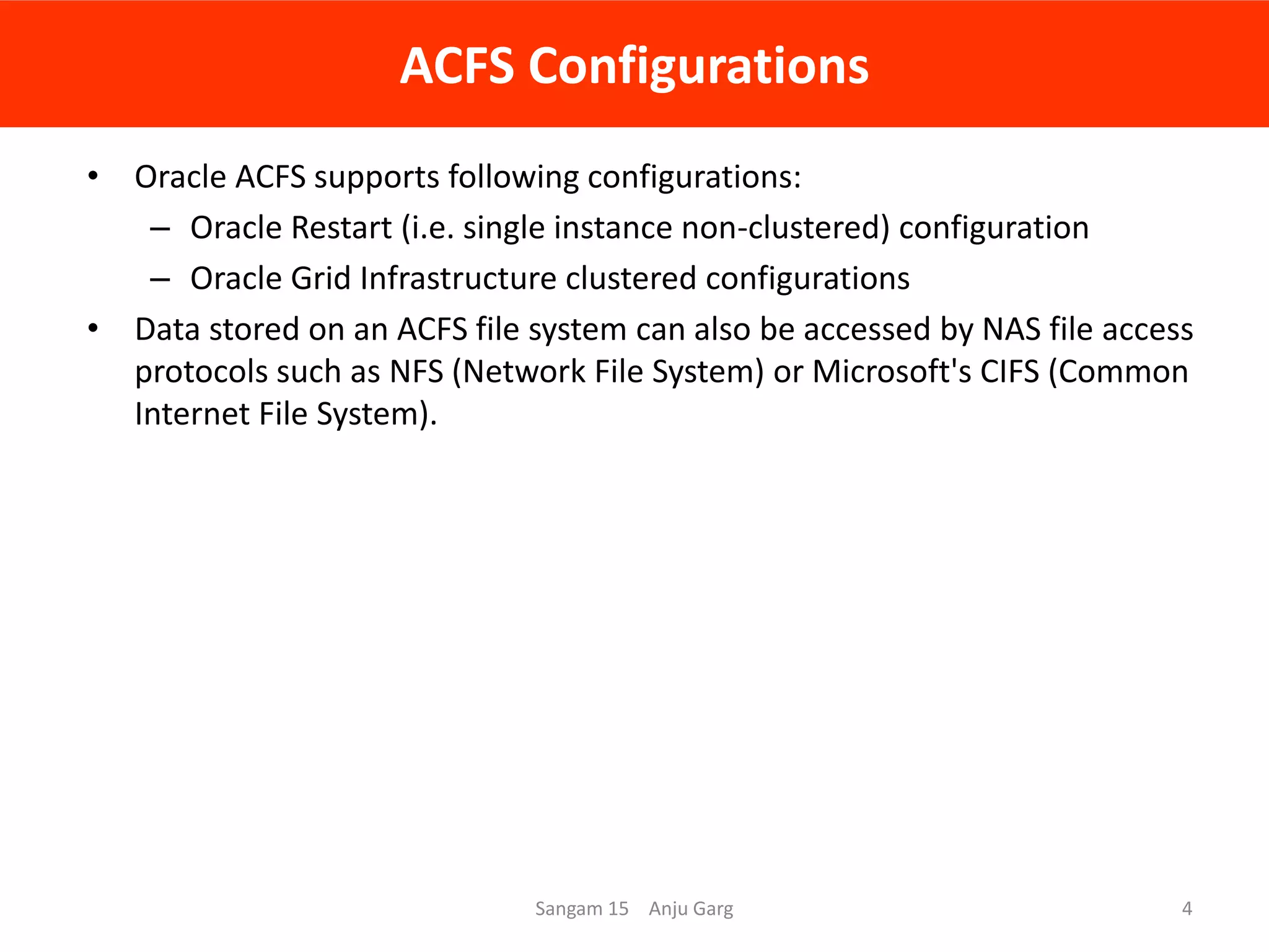 Oracle ACFS High Availability NFS Services (HANFS) | PPTX | Operating Systems | Computer ...