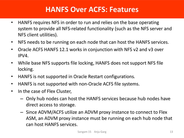 Oracle Acfs High Availability Nfs Services Hanfs Pptx Operating Systems Computer