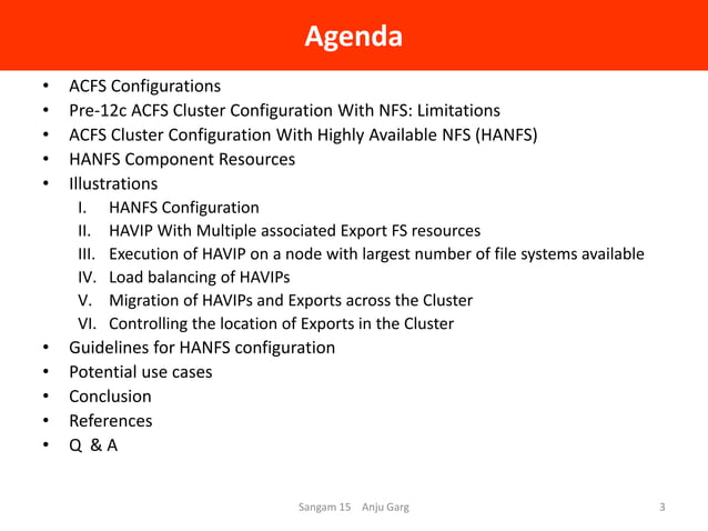 Oracle ACFS High Availability NFS Services (HANFS) | PPTX | Operating ...