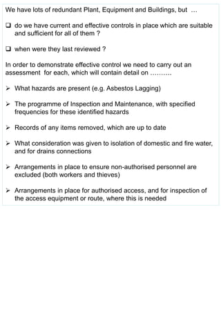 15 10 13 idle redundant plant inspections | PDF | Injuries | Diseases ...