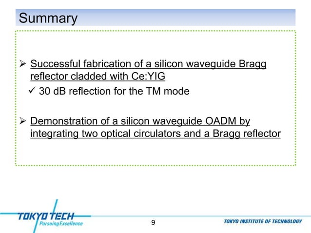 Optical Add-Drop Multiplexer Integrating Silicon Waveguide Optical Circulators and Bragg ...