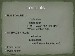 rms value average value | PPTX