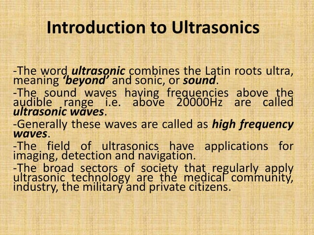 ultrasonic | PPTX | Physics | Science