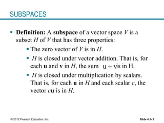 vector space and subspace | PPTX