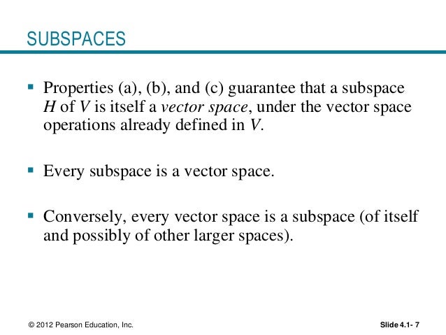 Vector Space And Subspace