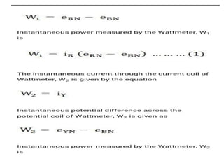 two wattmeter method | PPTX | Physics | Science