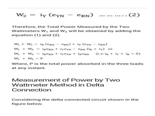 two wattmeter method | PPTX | Physics | Science