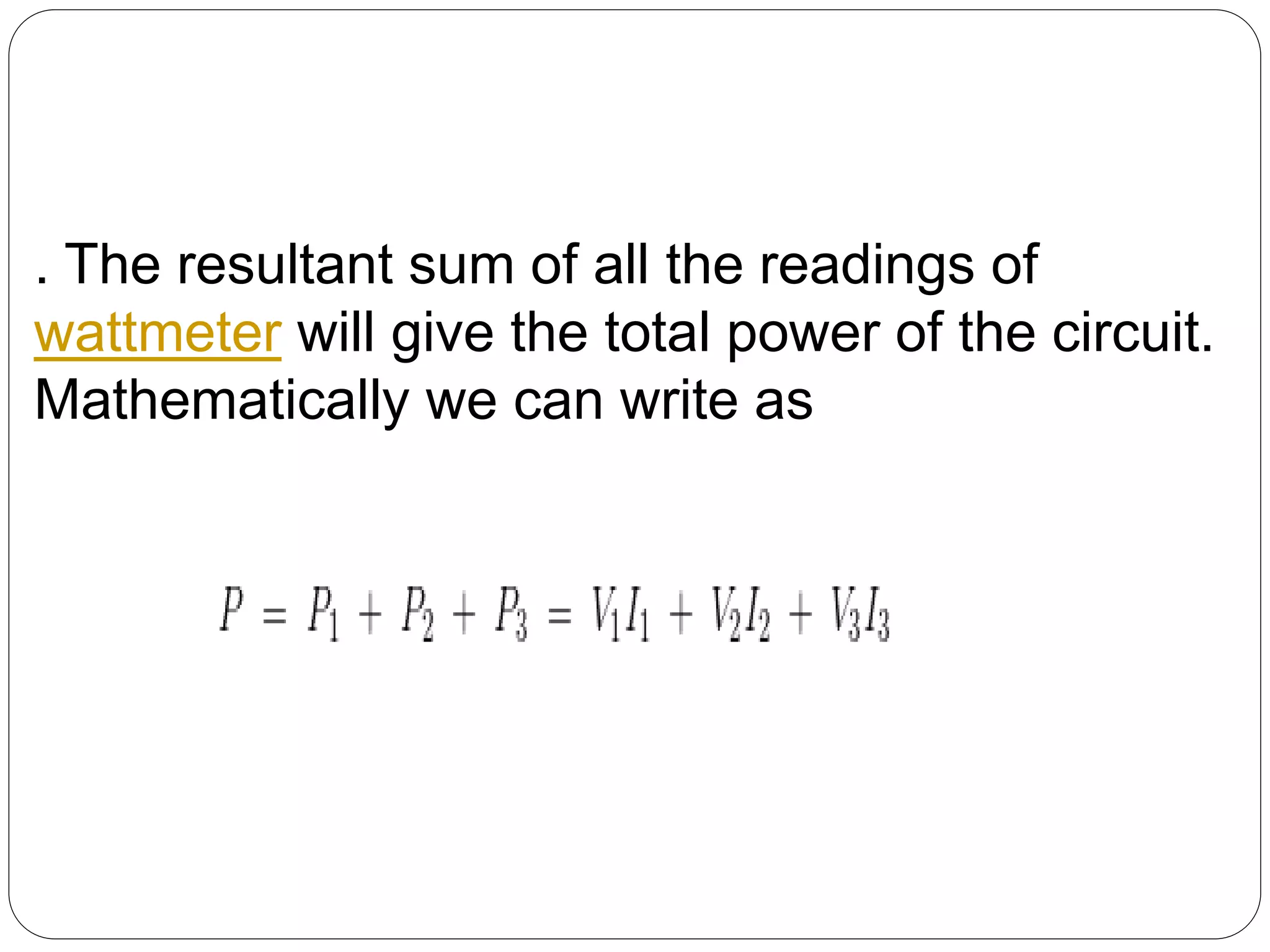 three wattmeter method | PPTX