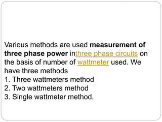 three wattmeter method | PPTX