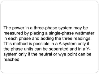 three wattmeter method | PPTX