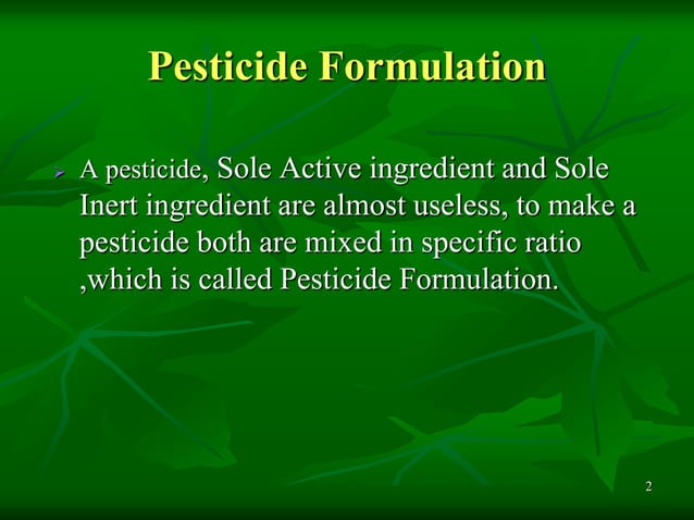 Pesticide formulation & available form of organo -chlorinate , carbamate & carbaryl | PPT