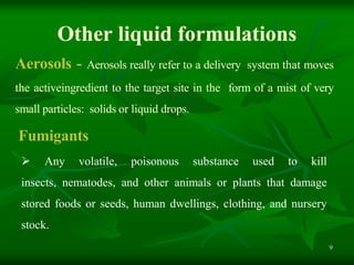 Pesticide formulation & available form of organo -chlorinate , carbamate & carbaryl | PPT