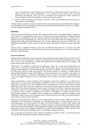 Sustainable Performance Measurement for Humanitarian Supply Chain Operations | PDF