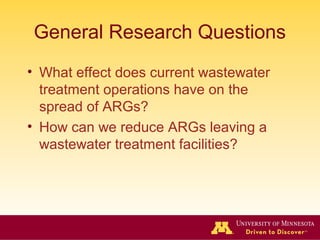 Dr. Tim Lapara - Stewardship and the Environment - Wastewater Treatment and Antibiotics | PPT