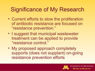 Dr. Tim Lapara - Stewardship and the Environment - Wastewater Treatment and Antibiotics | PPT