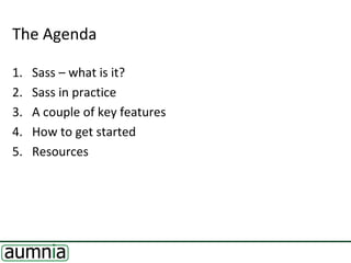 Sass: An Introduction | PPT | Programming Languages | Computing