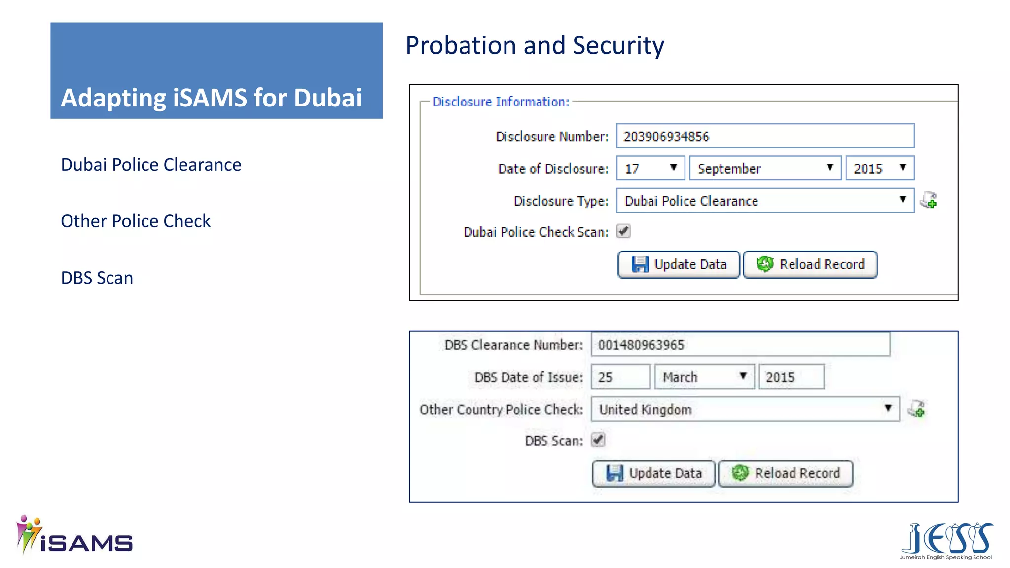 Adapting iSAMS for Dubai - How JESS is using the iSAMS HR module | PPTX