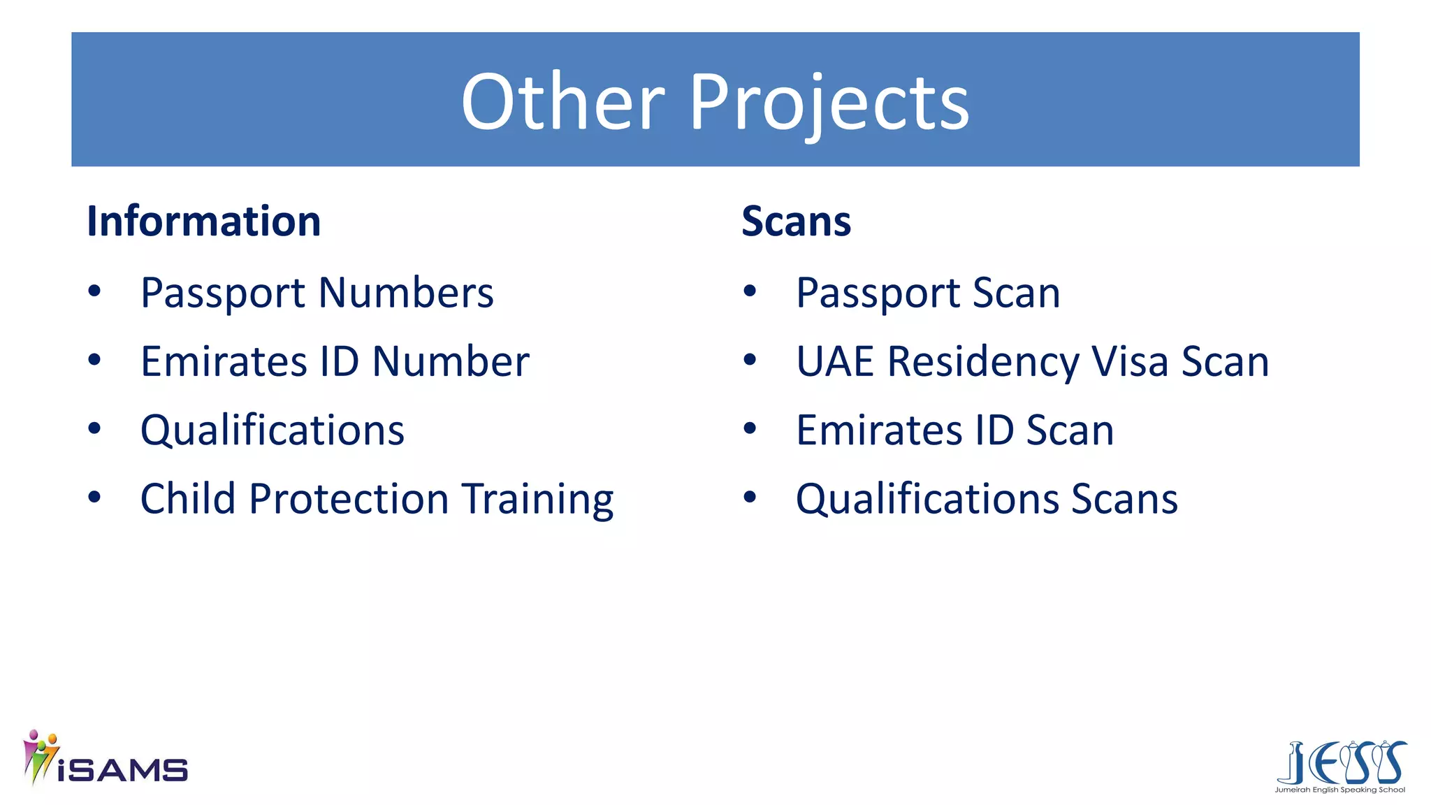 Adapting iSAMS for Dubai - How JESS is using the iSAMS HR module | PPTX