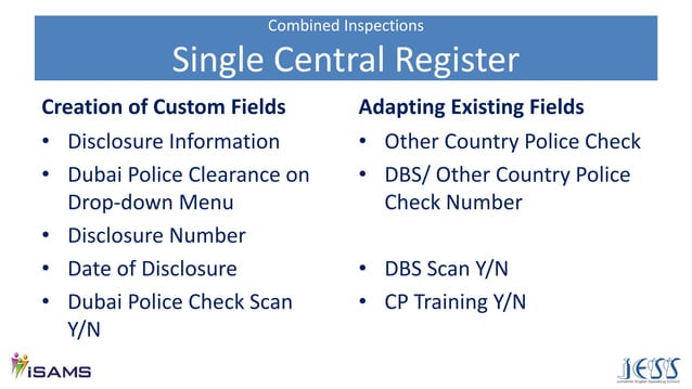 Adapting iSAMS for Dubai - How JESS is using the iSAMS HR module | PPTX ...
