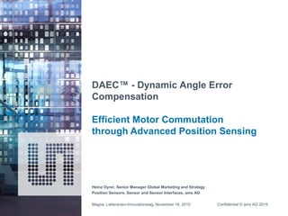Efficient Motor Commutation through Advanced Position Sensing | PPT