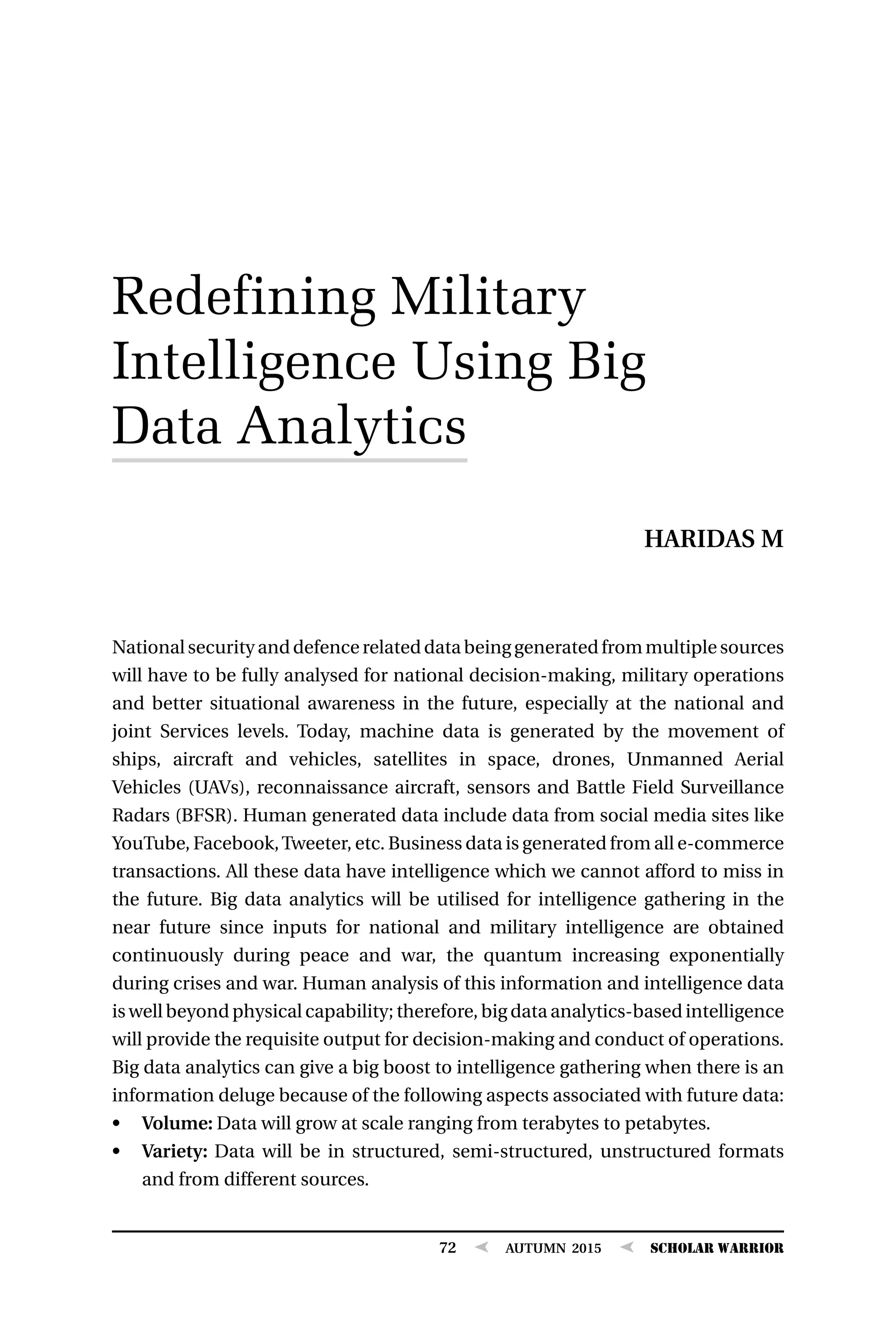 1511401708 redefining militaryintelligenceusingbigdataanalytics | PDF