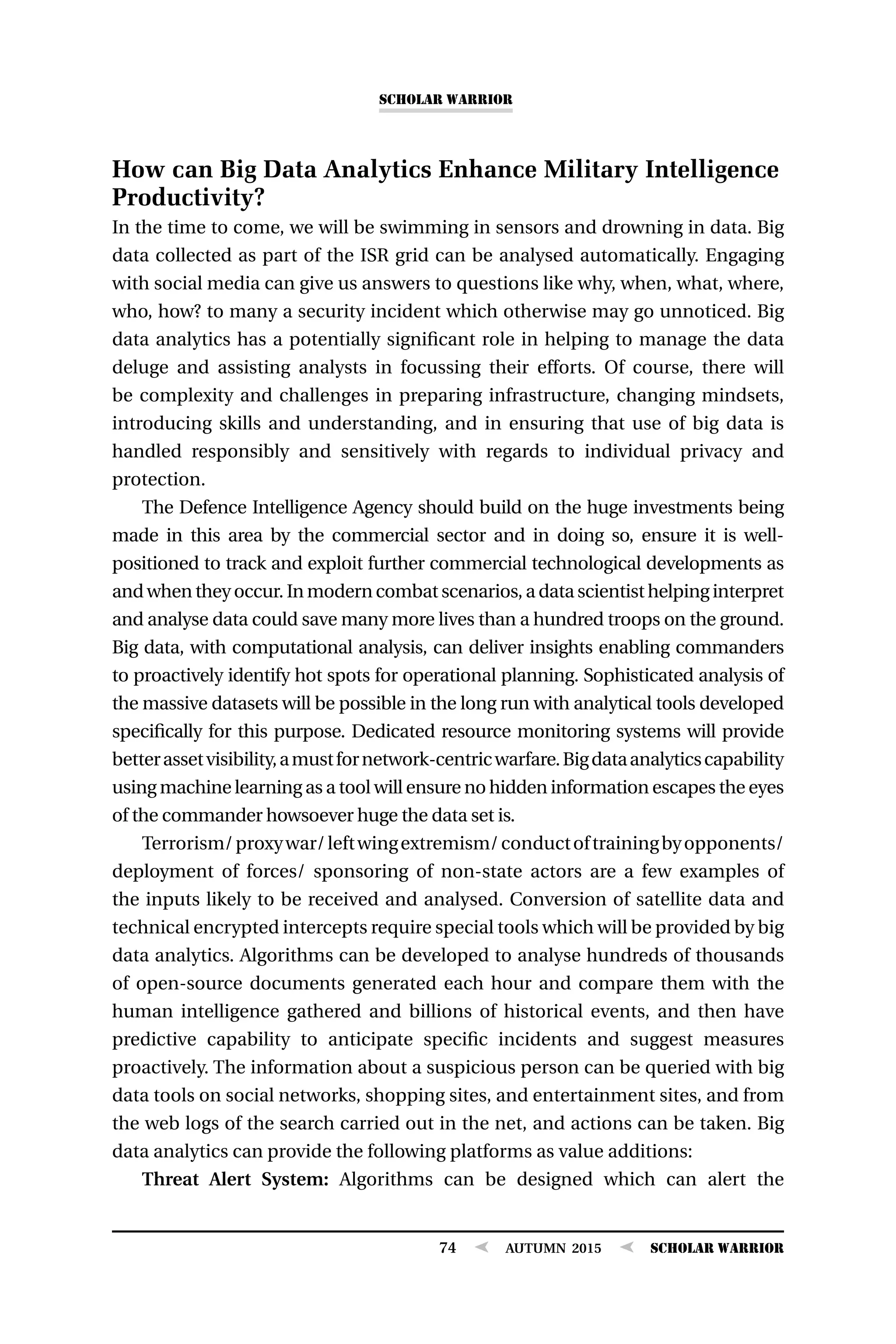 1511401708 redefining militaryintelligenceusingbigdataanalytics | PDF