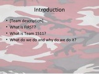 FIRST team 1511 sponsorship presentation template | PPT