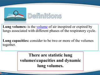 Physiology of lung volumes and capacities | PDF