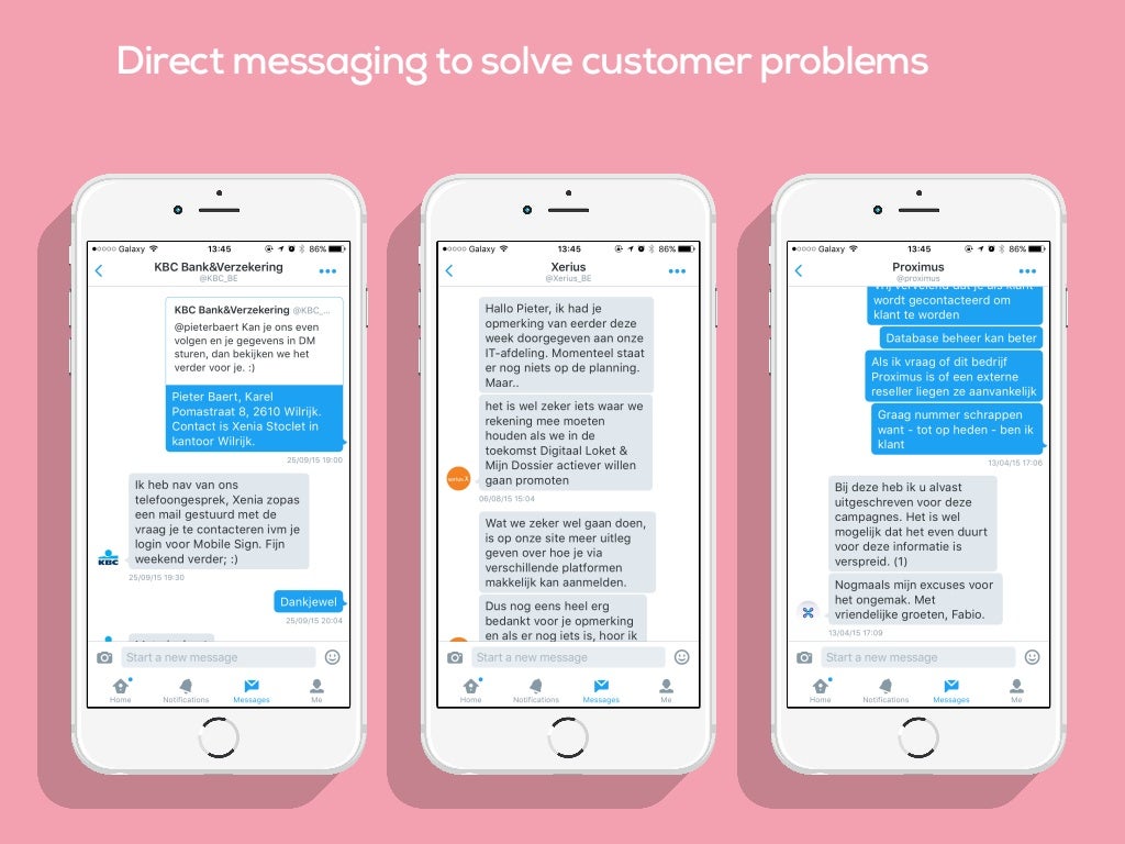 Direct messaging to solve customer