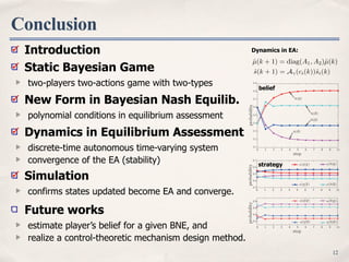 Transition Models of Equilibrium Assessment in Bayesian Game | PDF | Physics | Science