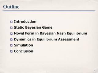 Transition Models of Equilibrium Assessment in Bayesian Game | PDF | Physics | Science