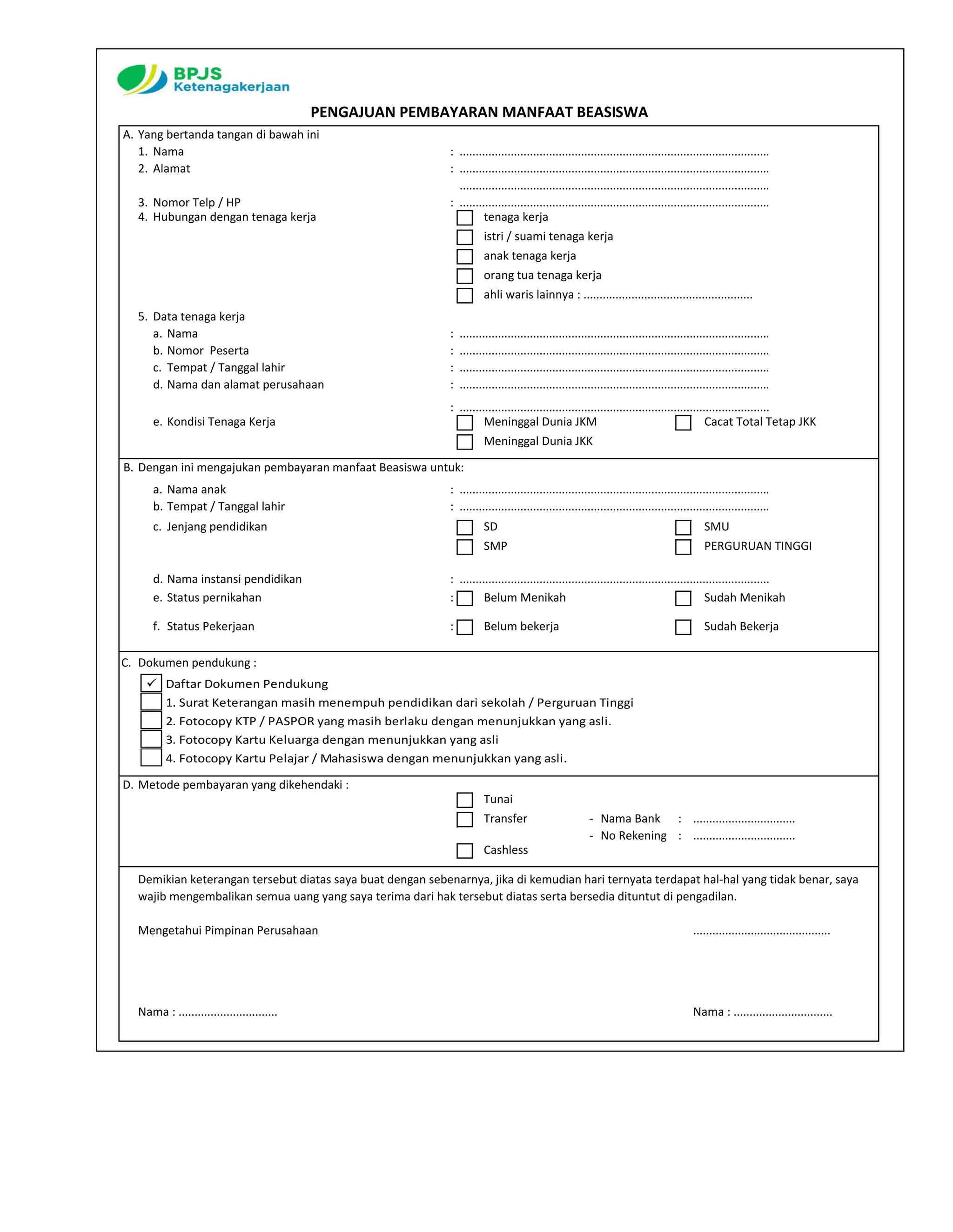 15122015 145841 formulir beasiswa | PDF